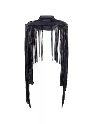 Rick Owens Fringe-trimmed Leather Jacket