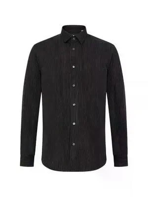 LOW BRAND Pinstriped Long-sleeve Shirt - Black