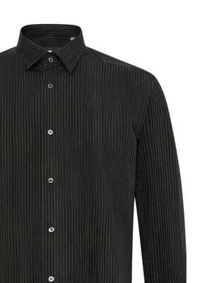 LOW BRAND Pinstriped Long-sleeve Shirt - Black