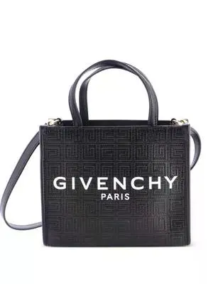 Givenchy 4g Embossed Coated Canvas Mini Tote Bag - Black