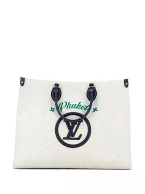 LOUIS VUITTON Onthego Limited Edition Cities Gm Tote Bag - Neutrals