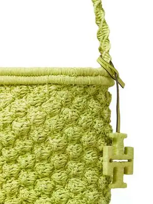 Tory Burch Ella Hand-crocheted Popcorn Bucket Bag - Green