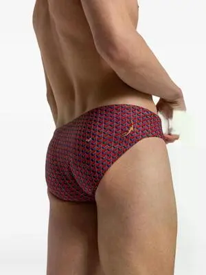 MOSSO SUN WEAR Geometric-print Drawstring Swim Trunks
