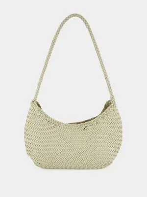 Dragon Diffusion Nova Luna Pearl Woven Leather Bag - Cream