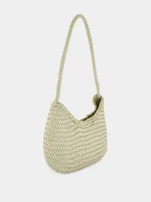 Dragon Diffusion Nova Luna Pearl Woven Leather Bag - Cream