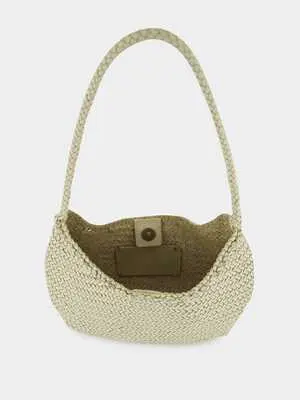 Dragon Diffusion Nova Luna Pearl Woven Leather Bag - Cream