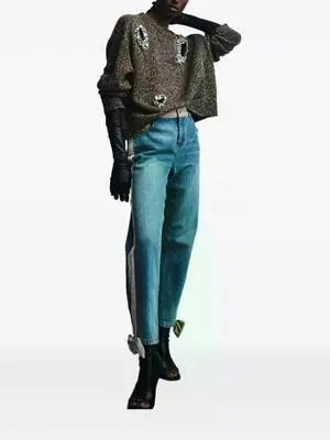 Hellessy Libby Velvet-stripe Bow-detail Jeans