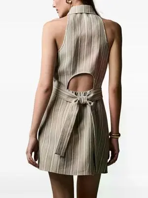 HEVRON Striped Halterneck Dress
