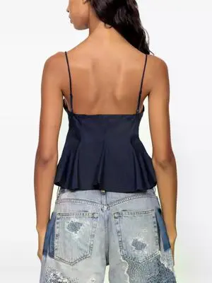 Sea Tie-fastening Peplum Top
