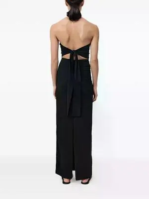 ST. AGNI Ruched Strapless Maxi Dress