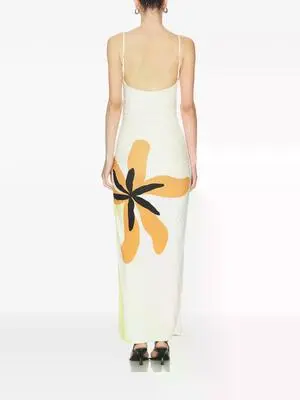 CALA DE LA CRUZ Kim Floral-print Ruched Dress