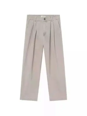 AGOLDE Slater Pleated Straight-leg Trousers - Neutrals