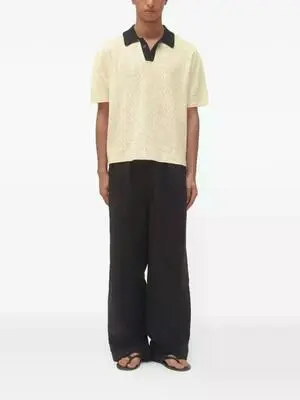 Commas Perforated Contrast-collar T-shirt