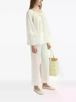 Posse Noelle High-waisted Wide-leg Trousers - Neutrals