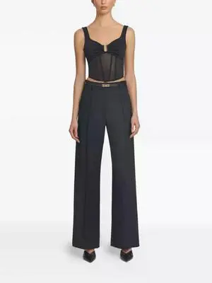 VIKTORIA & WOODS Mesh-paneled Corset Top