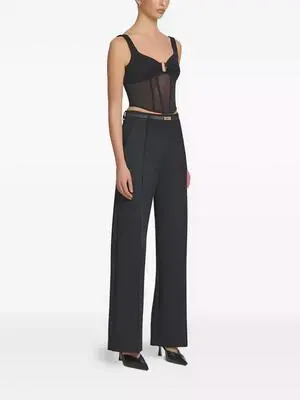 VIKTORIA & WOODS Mesh-paneled Corset Top