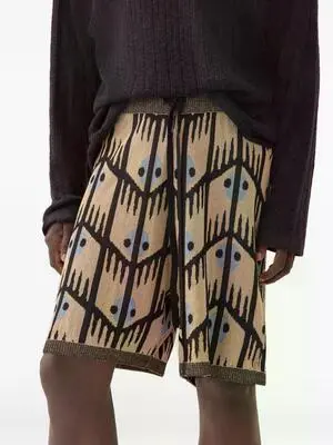 Commas Geometric Jacquard Knitted Shorts - Neutrals