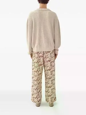 Commas Drop-shoulder Waffle-knit Cardigan - Neutrals