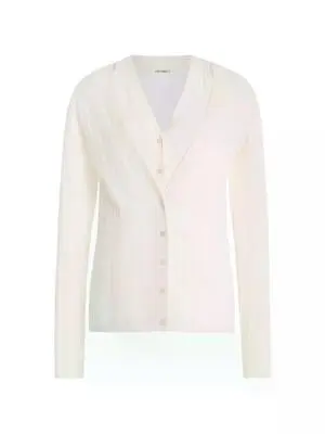 LISA YANG Vanna Ribbed Cardigan - Neutrals