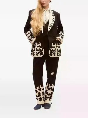 Carolina K Embroidered Star-motif Trousers - Black