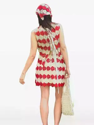 Miguelina Dupree Floral-lace Tie-back Top