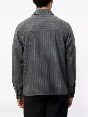 LES DEUX Layton Pinstriped Patch-pocket Shirt - Grey