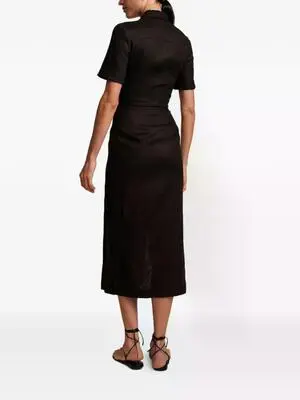 HEVRON Pointelle-knit Button-front Skirt - Black
