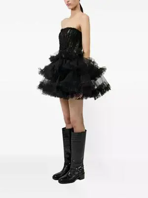 AKNVAS Ruffled Lace-overlay Dress