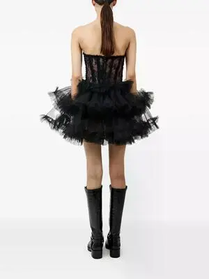 AKNVAS Ruffled Lace-overlay Dress