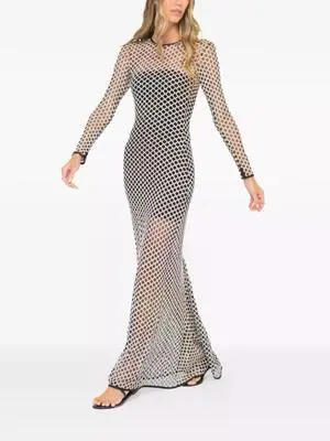 JBQ Crystal-embellished Mesh Gown