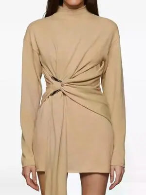 ET OCHS Poala Gathered Draped Dress - Neutrals