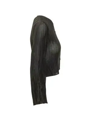 GONGDID DESIGN Plissé-effect Long-sleeve Cardigan