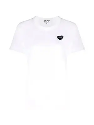 Play Comme Des Garcon Heart-patch T-shirt - White