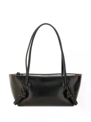 Hereu Fleca Knot-detail Leather Shoulder Bag - Black