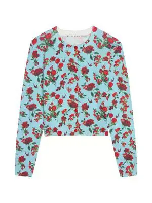 Alice + Olivia Floral-print Cardigan - Blue