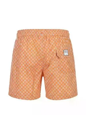 Fedeli Floral-print Swim Shorts - Orange