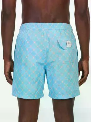 Fedeli Printed Swim Shorts - Blue