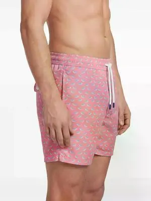 Fedeli Printed Swim Shorts - Pink