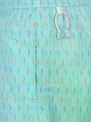 Fedeli Seahorse Print Swim Shorts - Blue