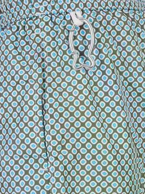 Fedeli Geometric-print Swim Shorts - Green