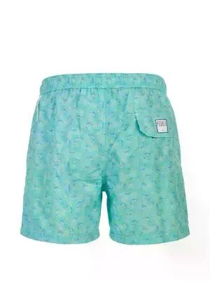 Fedeli Printed Swim Shorts - Blue