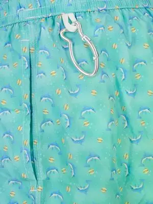 Fedeli Printed Swim Shorts - Blue
