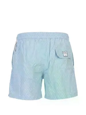 Fedeli Floral-print Swim Shorts - Blue