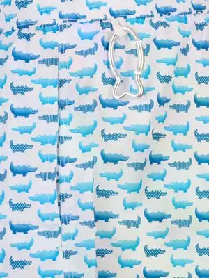 Fedeli Crocodile Print Swim Shorts - White
