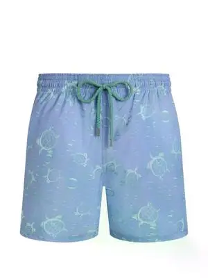 Vilebrequin Turtle-print Drawstring Swim Shorts - Blue
