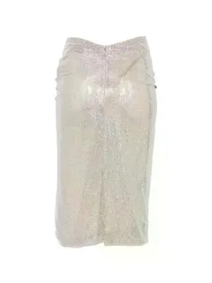 Giuseppe Di Morabito Draped Slit Midi Skirt - Silver