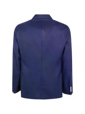 BARBA NAPOLI Double-breasted Wool Blazer - Blue
