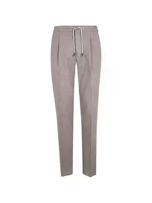 Incotex Pleated Drawstring Trousers - Neutrals
