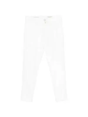 JACOB COHЁN Tailored Pressed Crease Trousers - White
