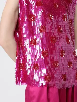 Dries Van Noten Embellished Silk Top - Pink